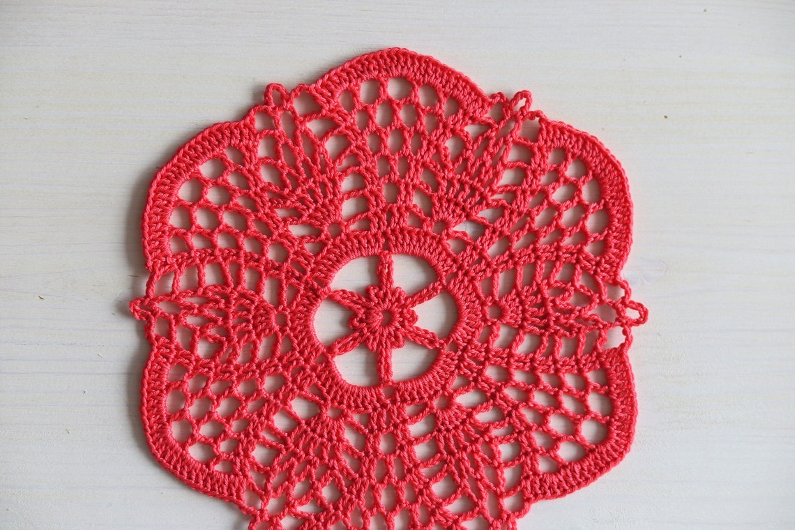 Small Crochet Doily 7 In 17 Cm | Etsy