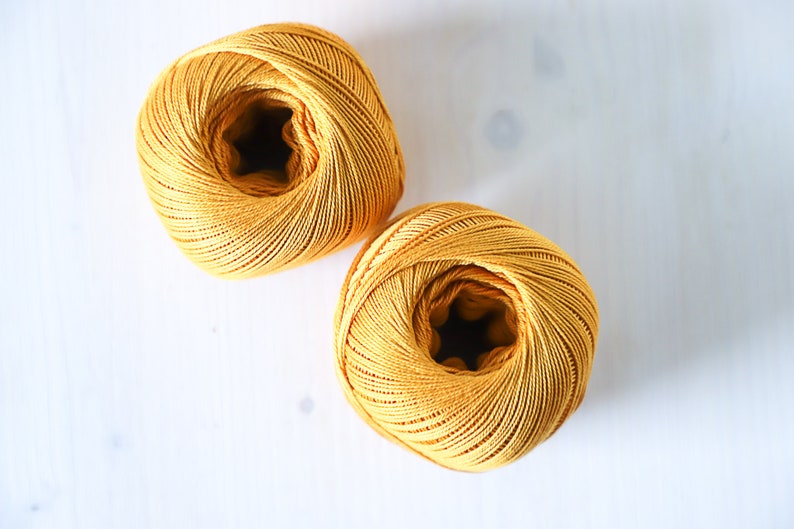 Honey Gold Crochet Thread Snehurka Czech Made Cotton - Etsy