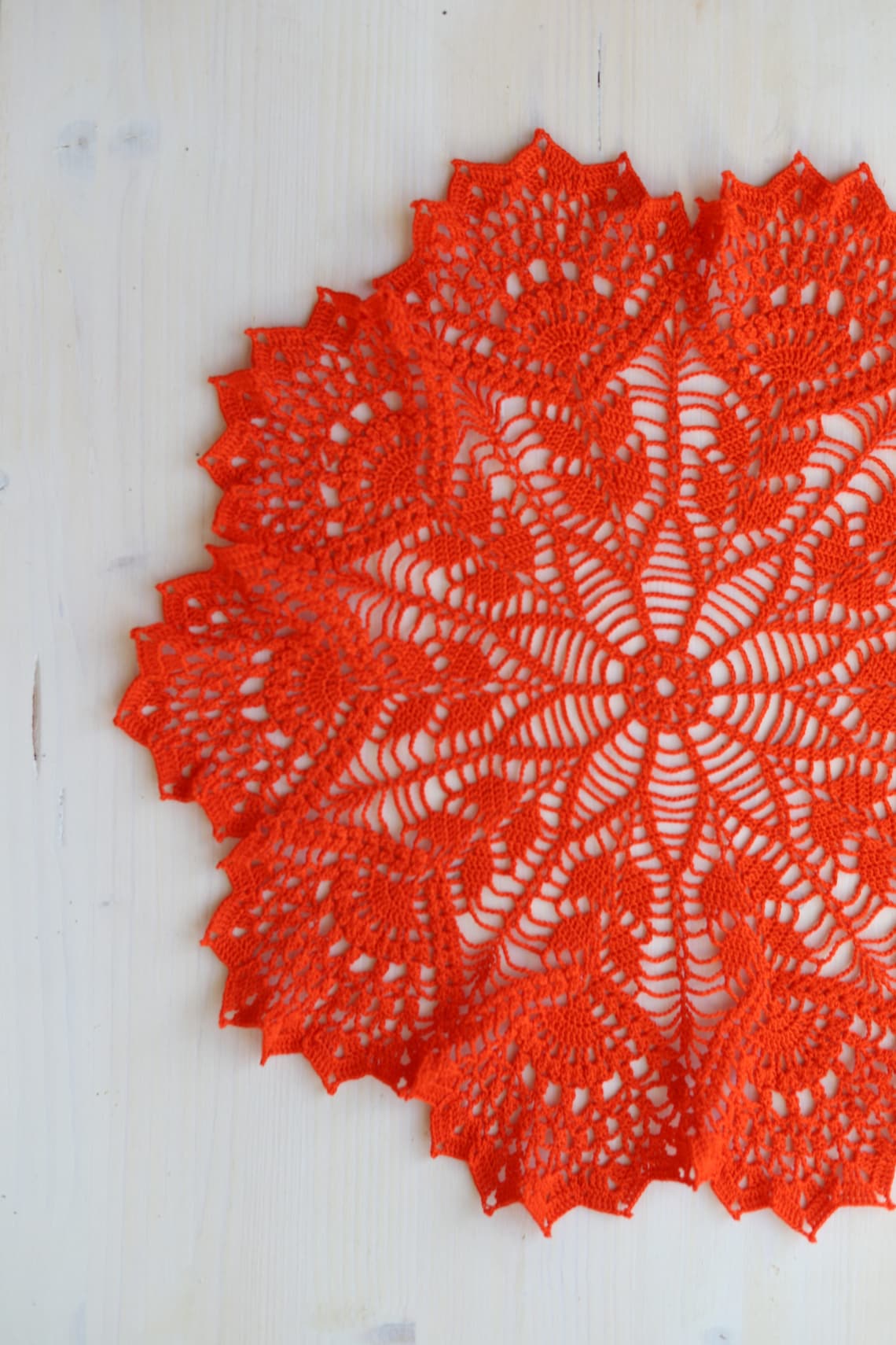 Large Orange Doily 43 Cm Free Shipping Hygge Home Decor - Etsy