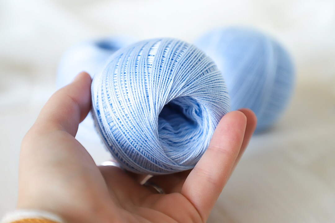 Blue Crochet Thread, Snehurka, Cotton Thread, Doily Thread, Crocheting ...