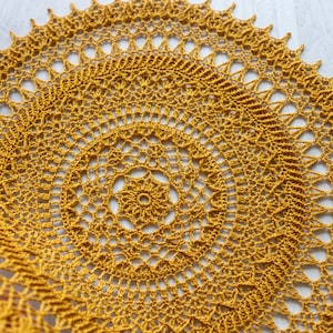 Golden Crochet Doily, 36 Cm, Alysia Doily, Designed by Patricia ...