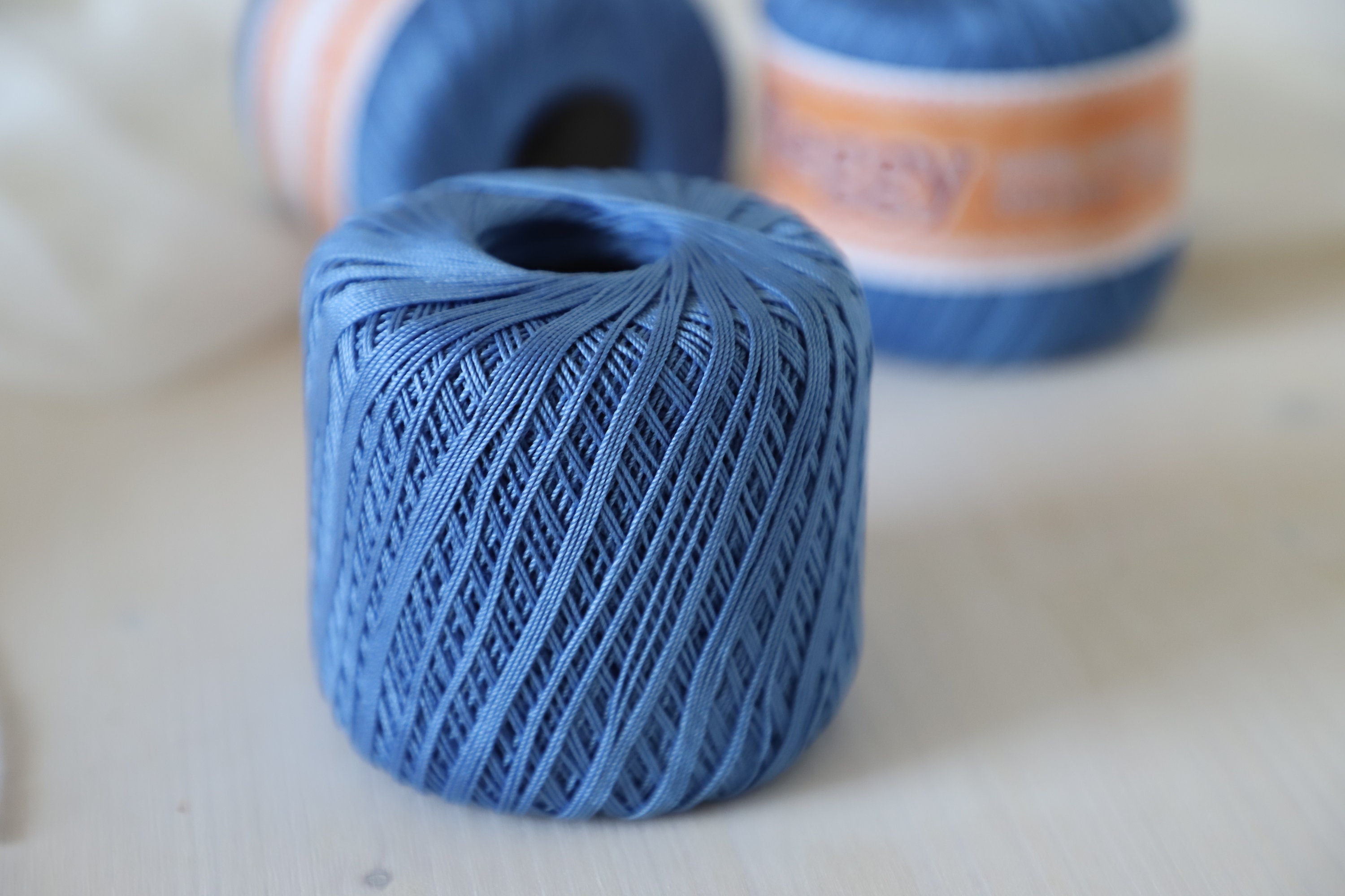 Royal blue cotton crochet thread Meggy size 10 thread czech | Etsy