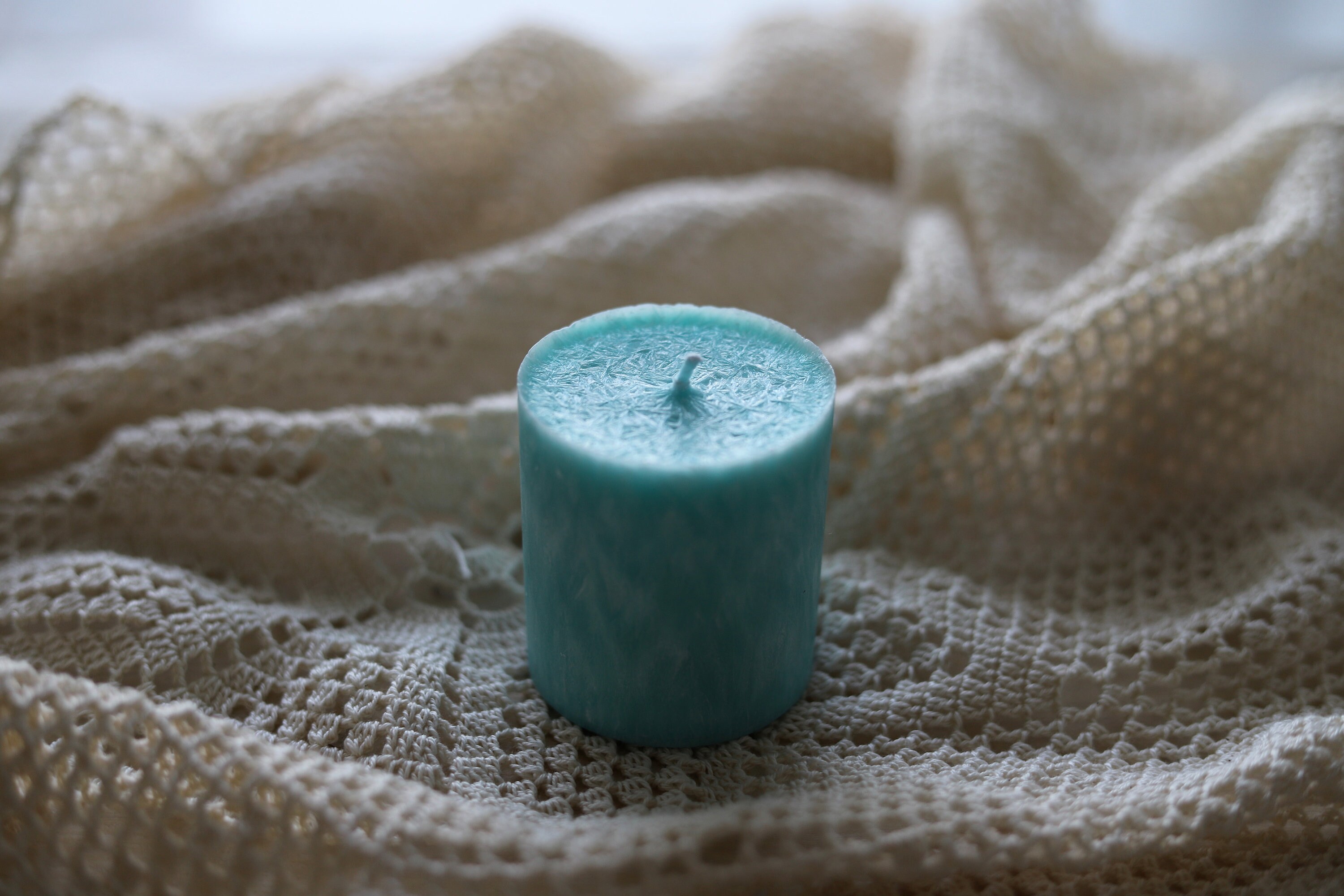 Beautiful blue candle with crystallic structure old time | Etsy