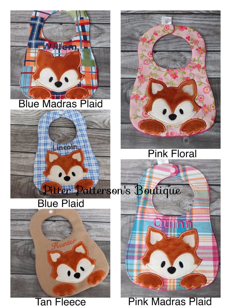 Personalized Fox Baby Bib Peeping Fox Bib Baby Bib - Etsy