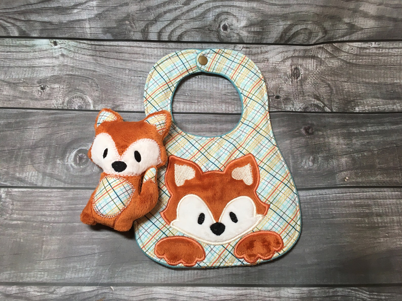 Personalized Fox Baby Bib Peeping Fox Bib Baby Bib - Etsy