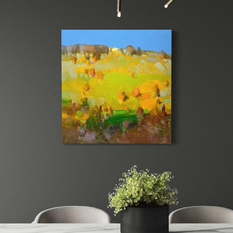 Golden Hour Landscape Impressionism Original Oil Painting, Handmade ...