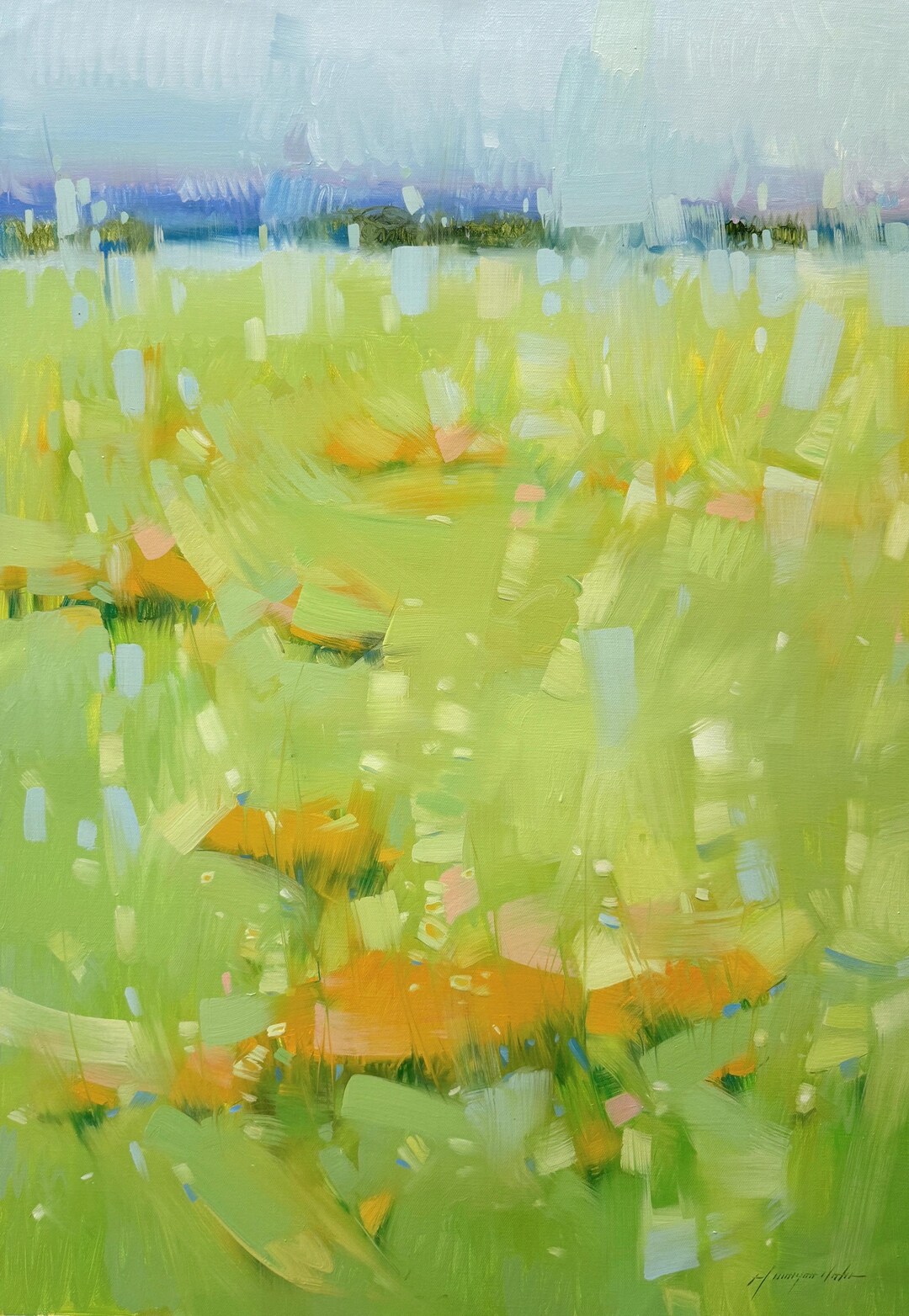 Yellow Field, Original Oil Painting, Handmade Artwork, One of a Kind - Etsy