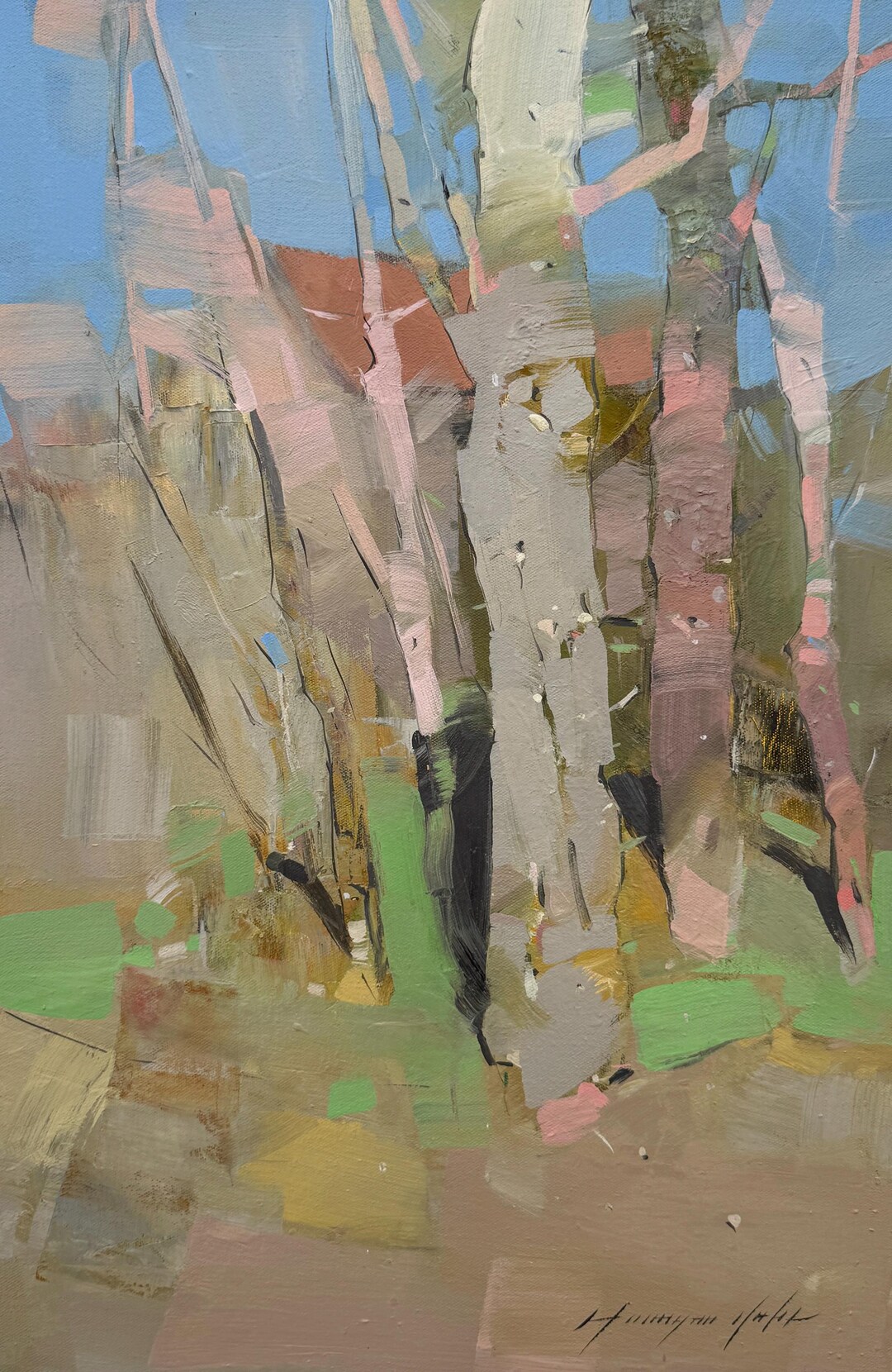 Grove Landscape Impressionism Original Oil Painting, Handmade Artwork ...