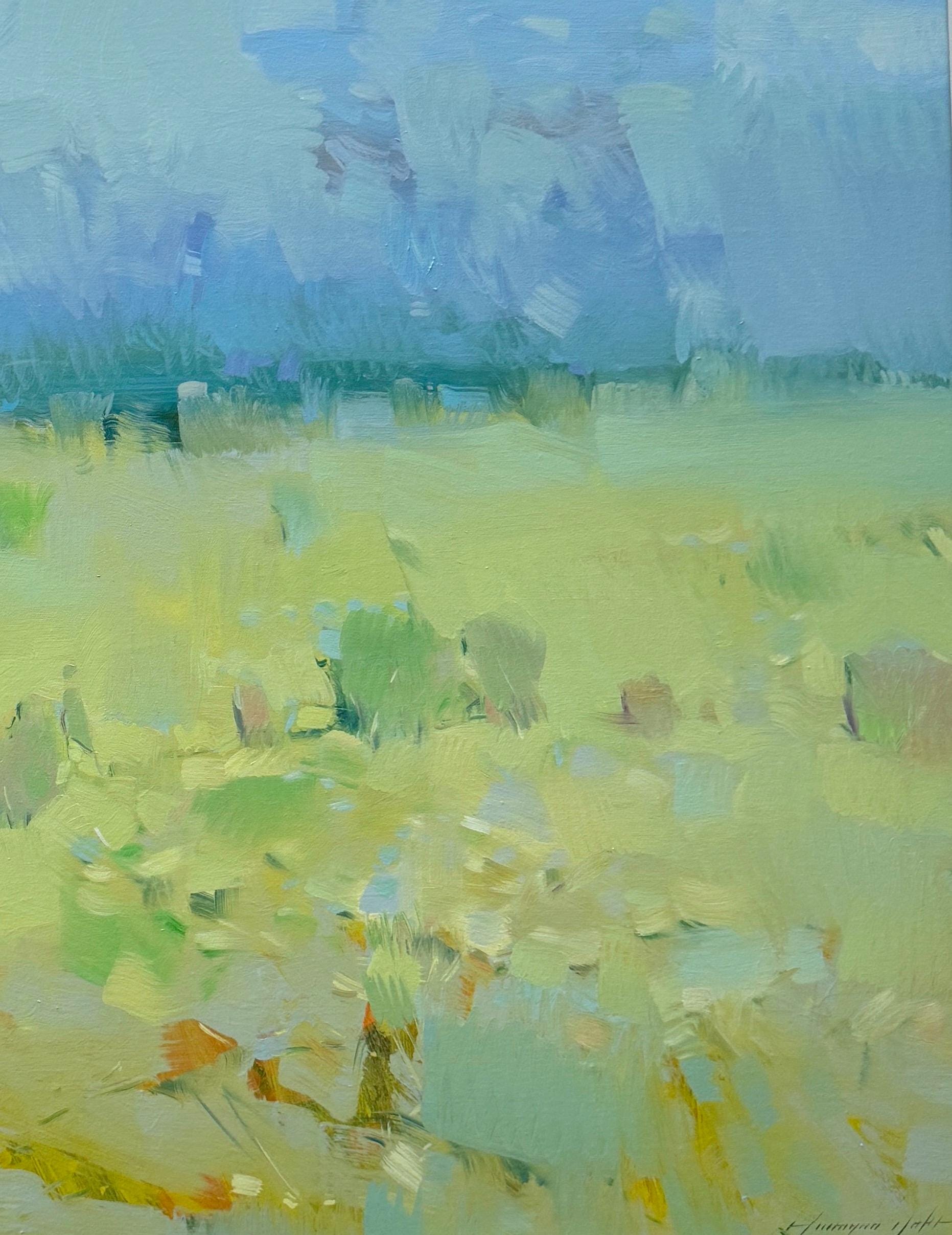 Meadow Landscape Impressionism, Original Oil Painting, Handmade Artwork ...