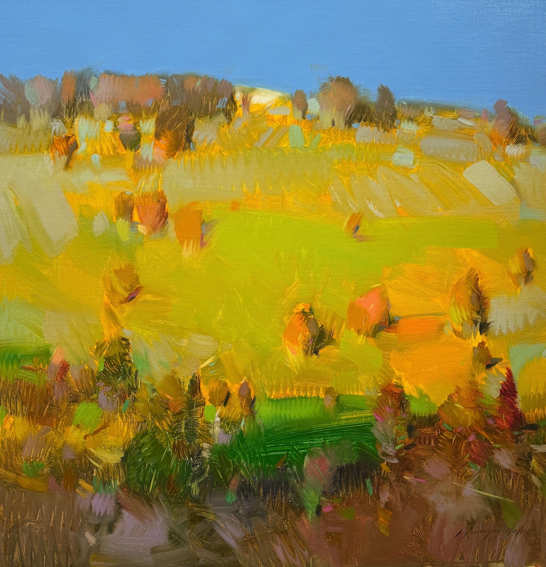 Golden Hour Landscape Impressionism Original Oil Painting, Handmade ...