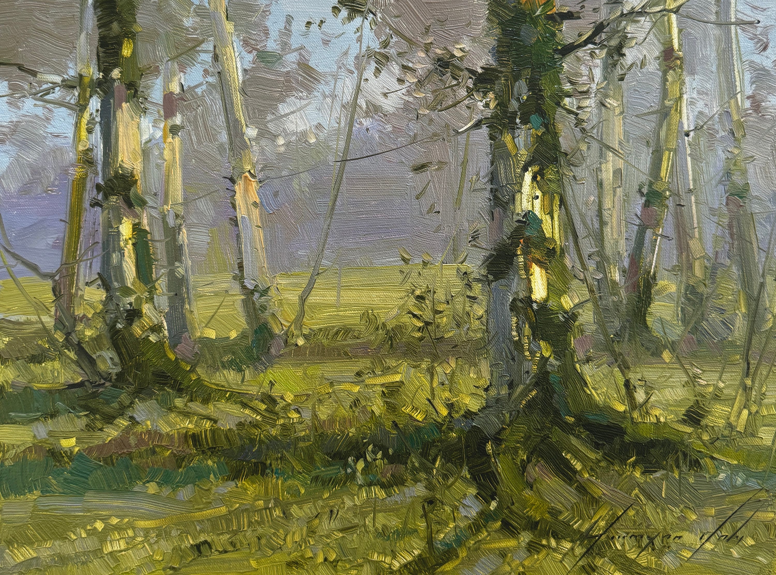 Spring Trees, Original Oil Painting, Handmade Artwork, Impressionism ...