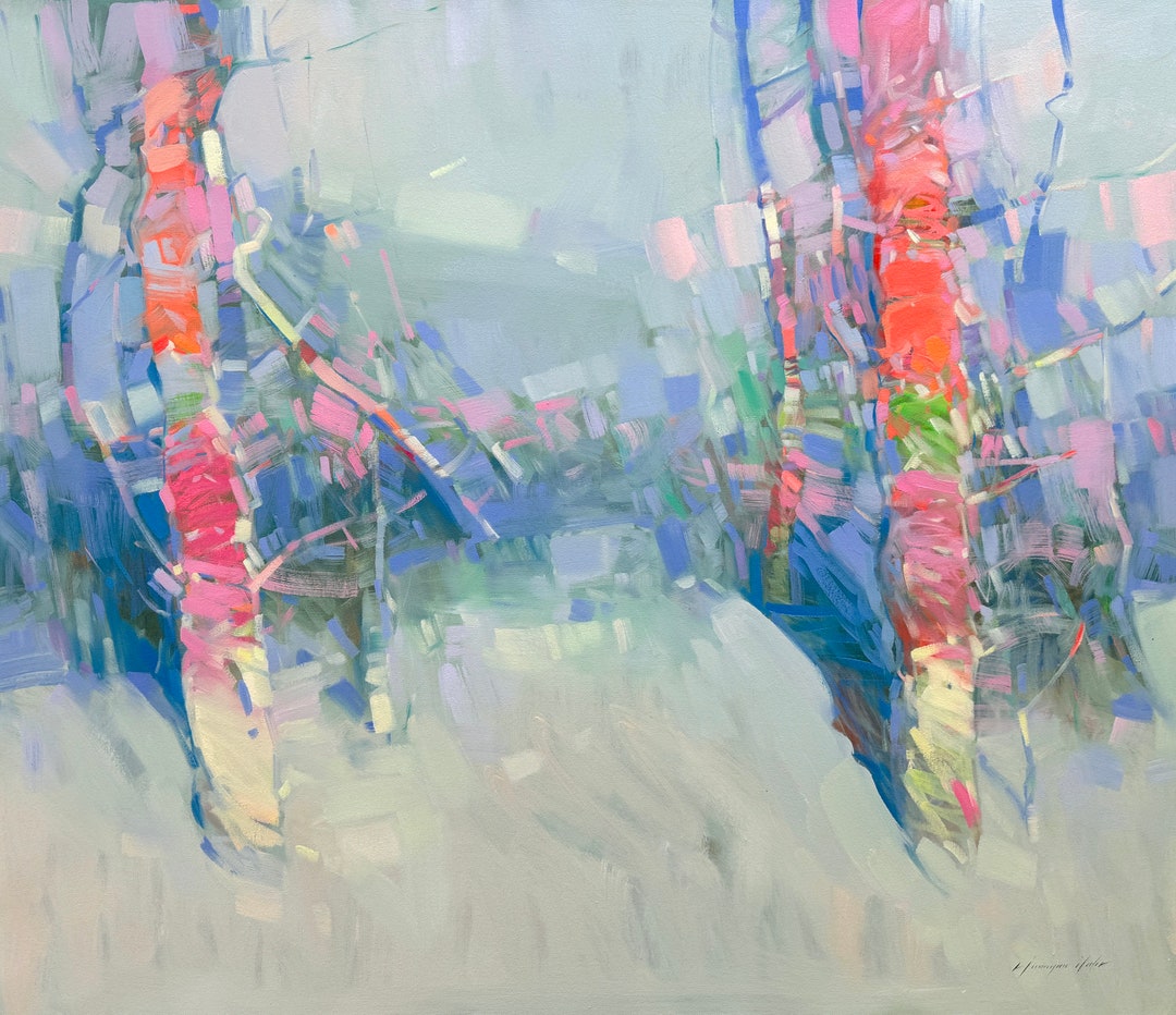 Spring Trees, Original Oil Painting, Handmade Artwork, One of a Kind - Etsy