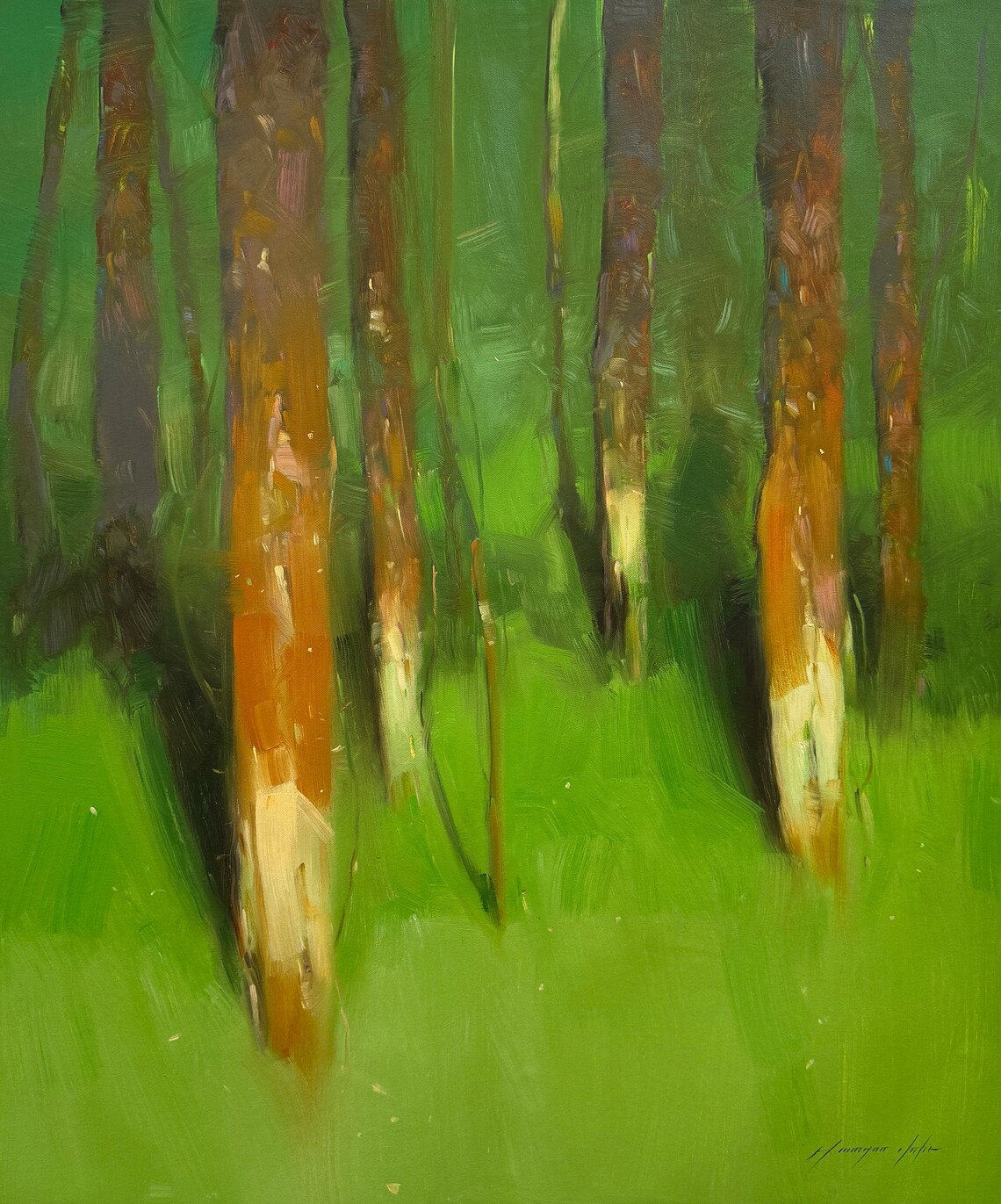 Forest Trees, Original Oil Painting, Handmade Artwork, One of a Kind - Etsy