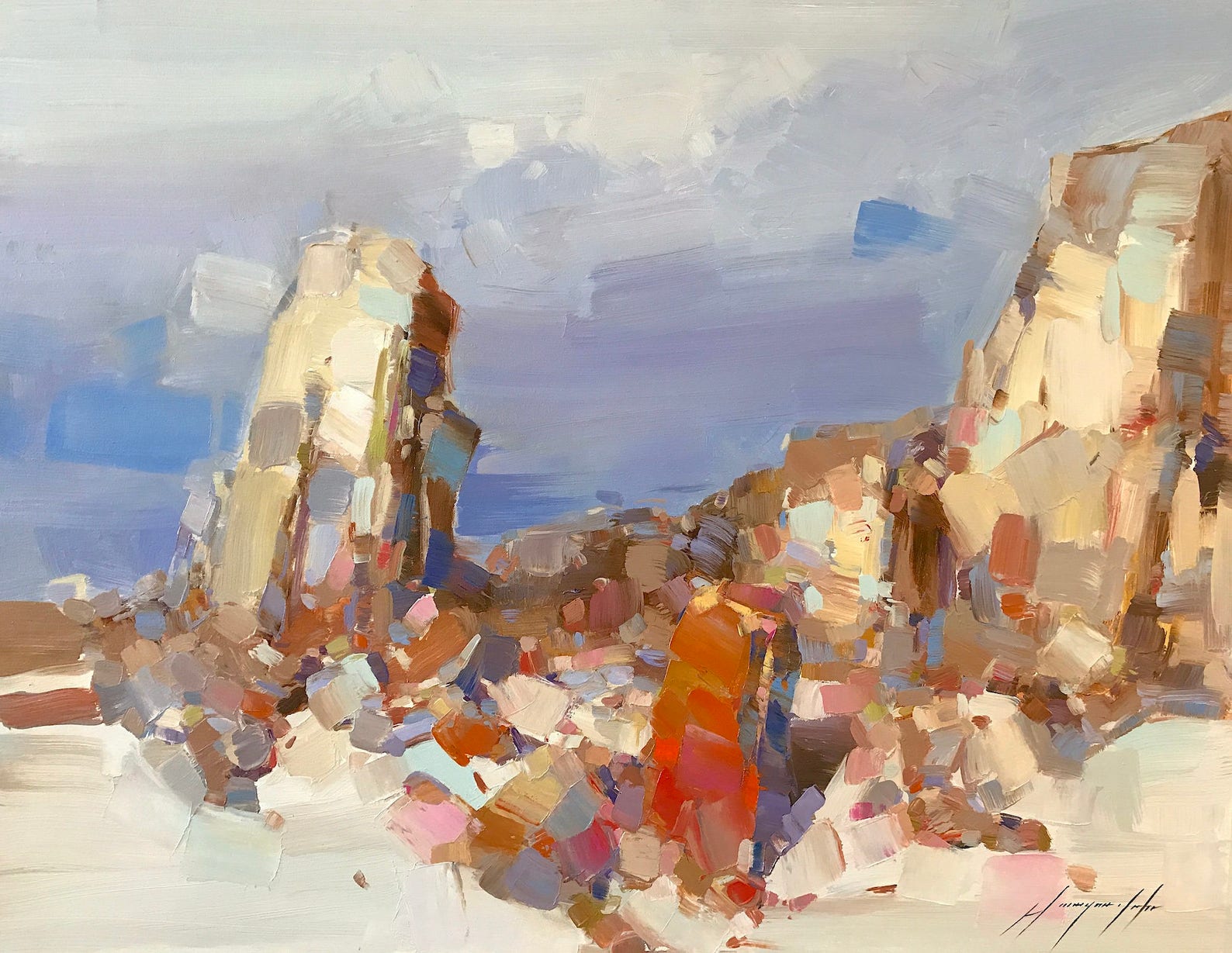 Ocean Cliffs Seascape Oil Painting Original Artwork Large - Etsy