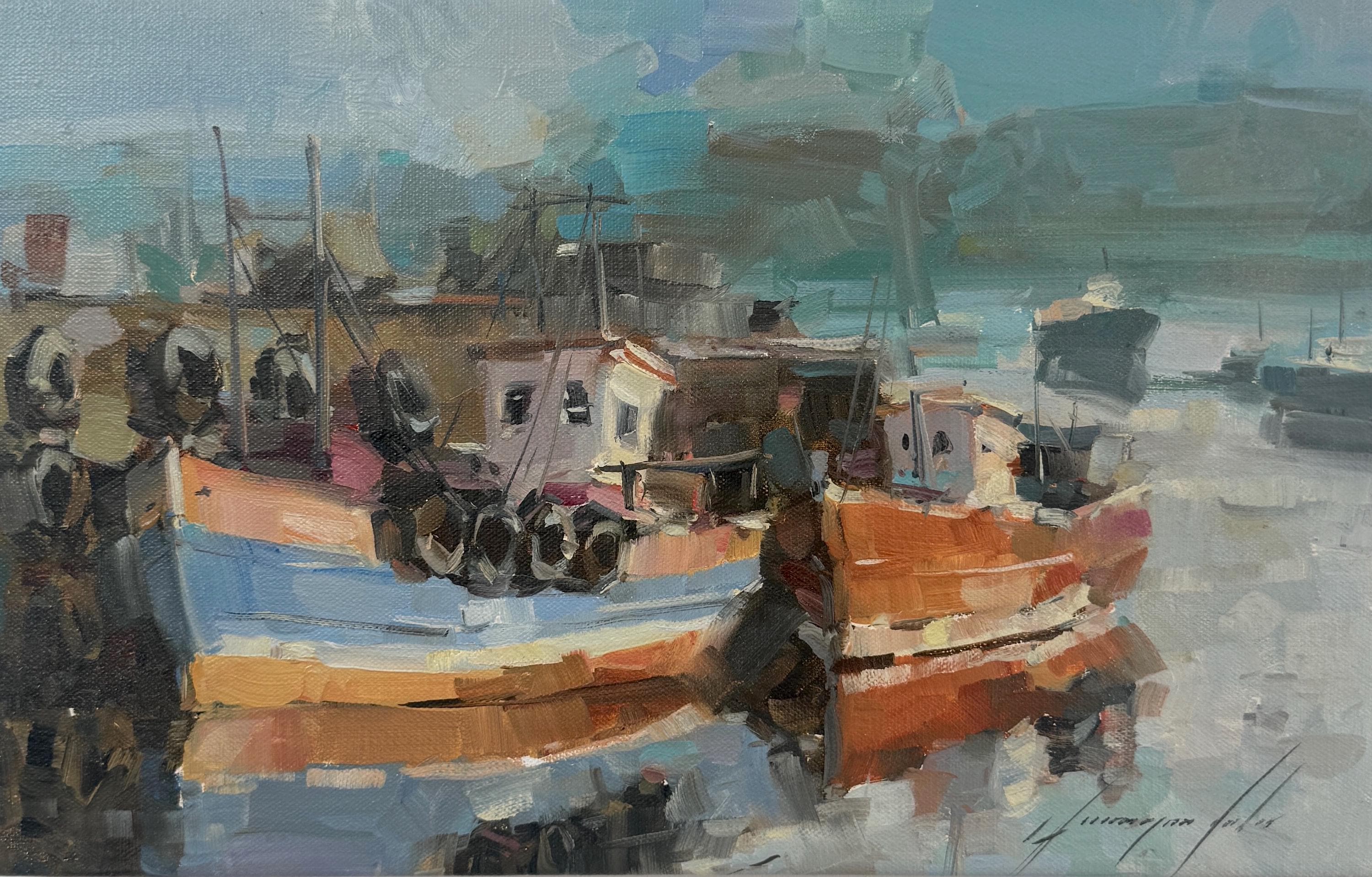 Tugs, Coastal, Original Oil Painting, Handmade Artwork, One of a Kind ...
