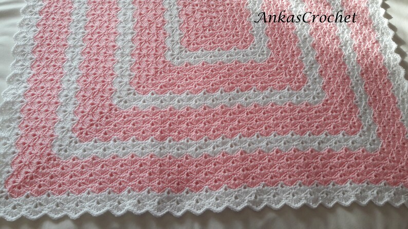 Beautiful Shells Baby Blanket pink and White | Etsy
