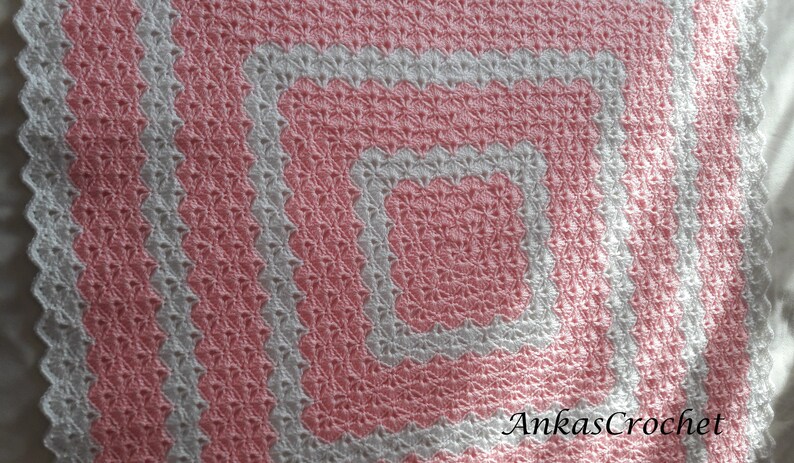 Beautiful Shells Baby Blanket pink and White | Etsy
