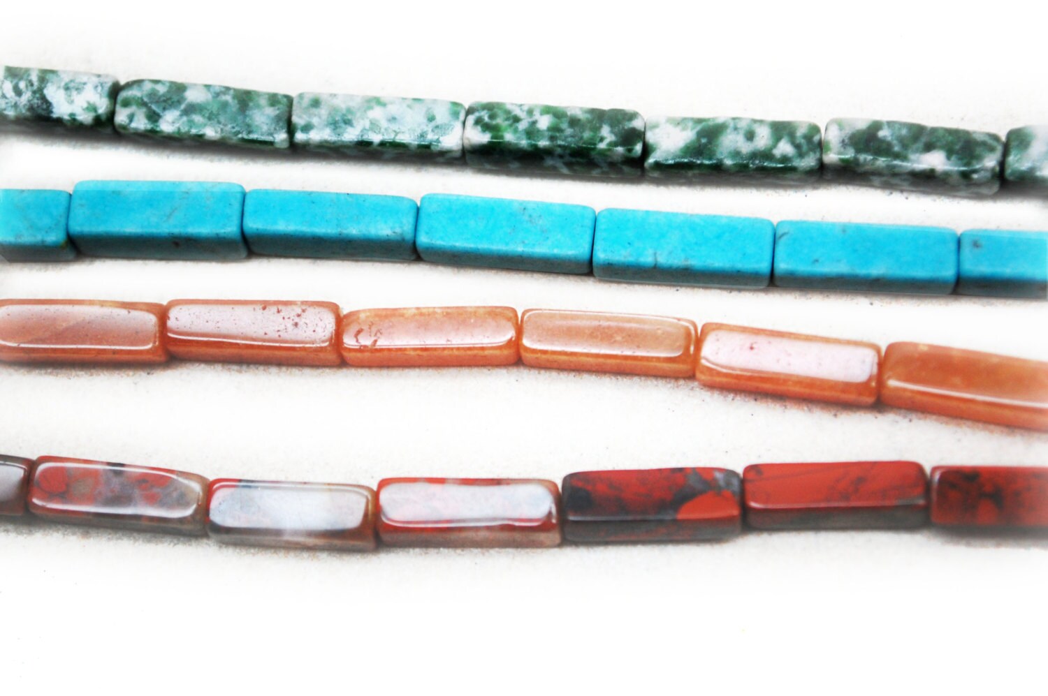 Stone Rectangular Tube Beads | Etsy