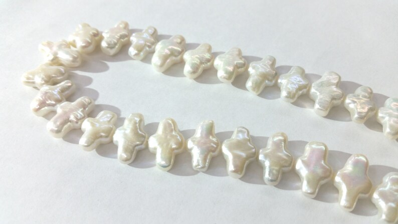 Cultured Freshwater Pearl Cross Shape Beads Approx. 9x15mm-16"l - Etsy
