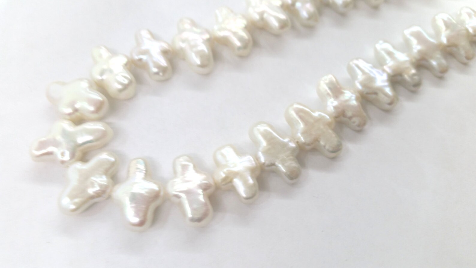 Cultured Freshwater Pearl Cross Shape Beads Approx. 9x15mm-16"l - Etsy