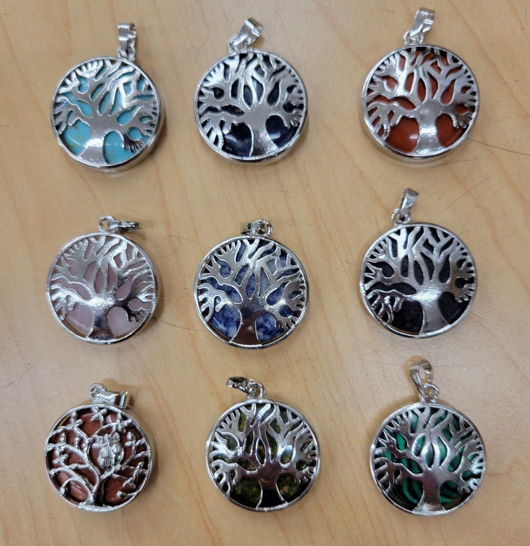 Tree of Life Stone Pendant 25mm - Etsy