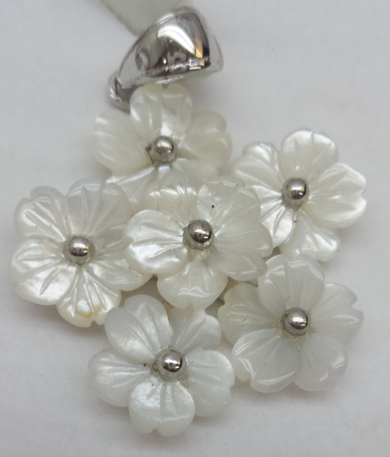 Sterling Silver White MOP Flower 1 Pendant - Etsy