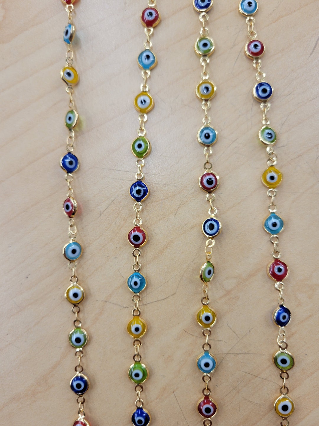 Evil Eye Chain 6mm Sold by Foot Multi Color - Etsy