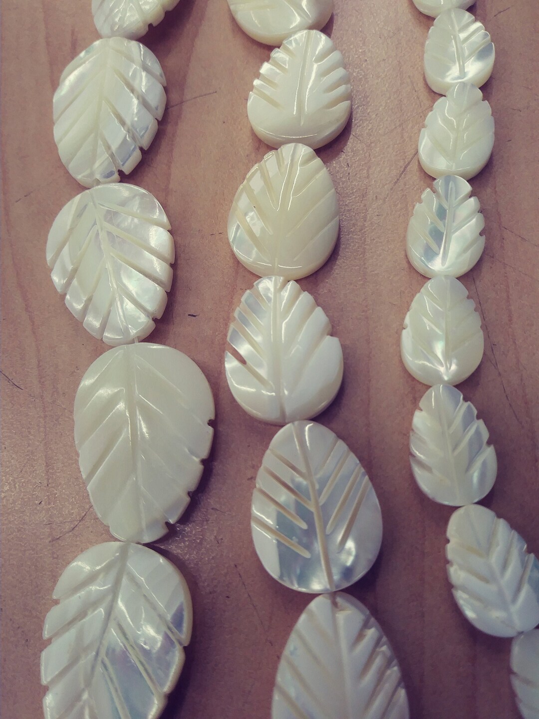 MOP Shells Leaf Shape Beads Drilled Top to Bottom - Etsy