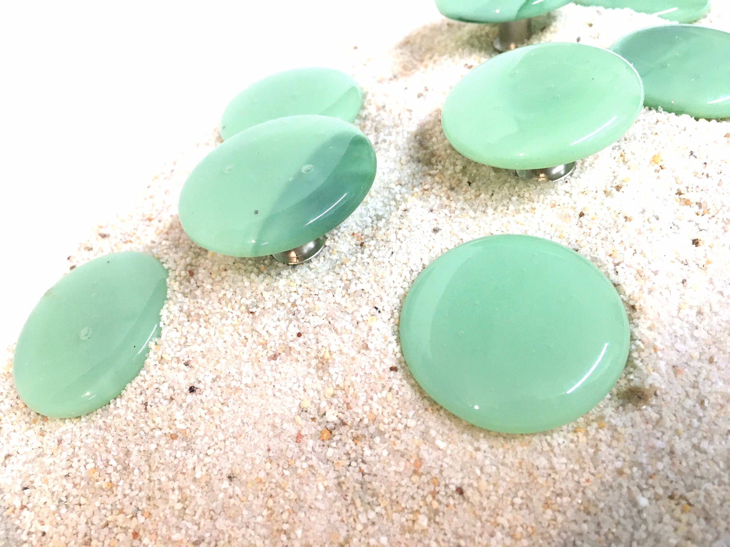 Mostly Mint Green Fused Art Glass Cabinet Pull or Drawer Knob - Etsy