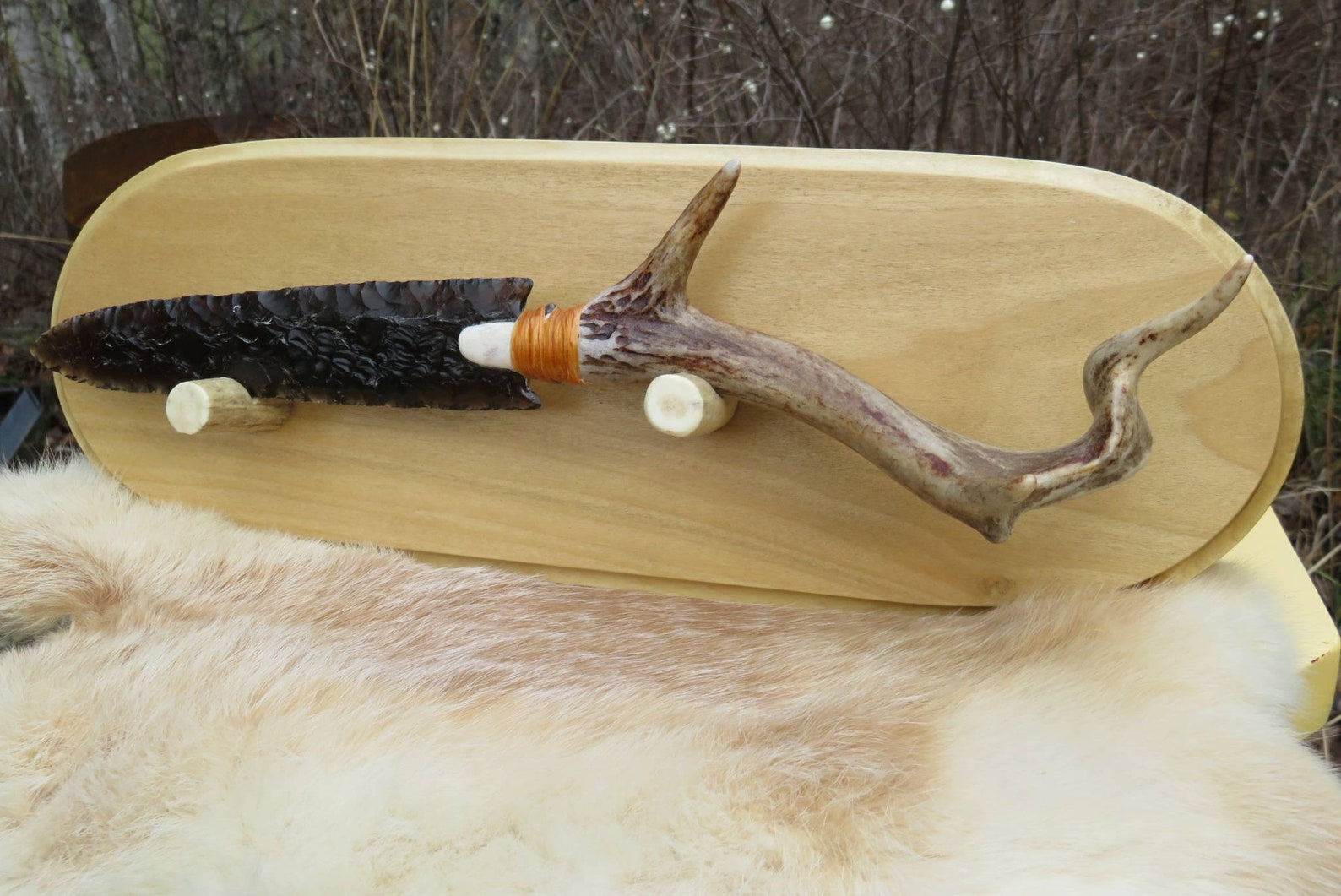 Primitive Knife With Unique Antler Handle - Etsy