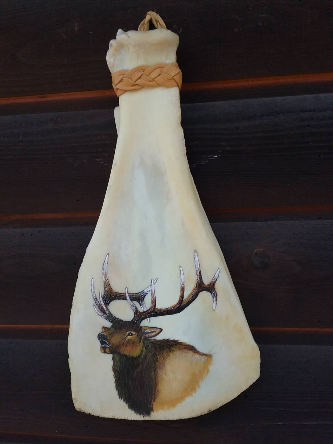 Bull Elk Painting on Buffalo Scapulabison Scapula Bone - Etsy