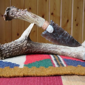 Primitive Knife With Antler Handle - Etsy