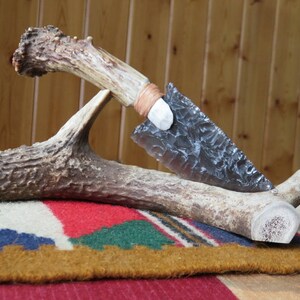 Primitive Knife With Antler Handle - Etsy