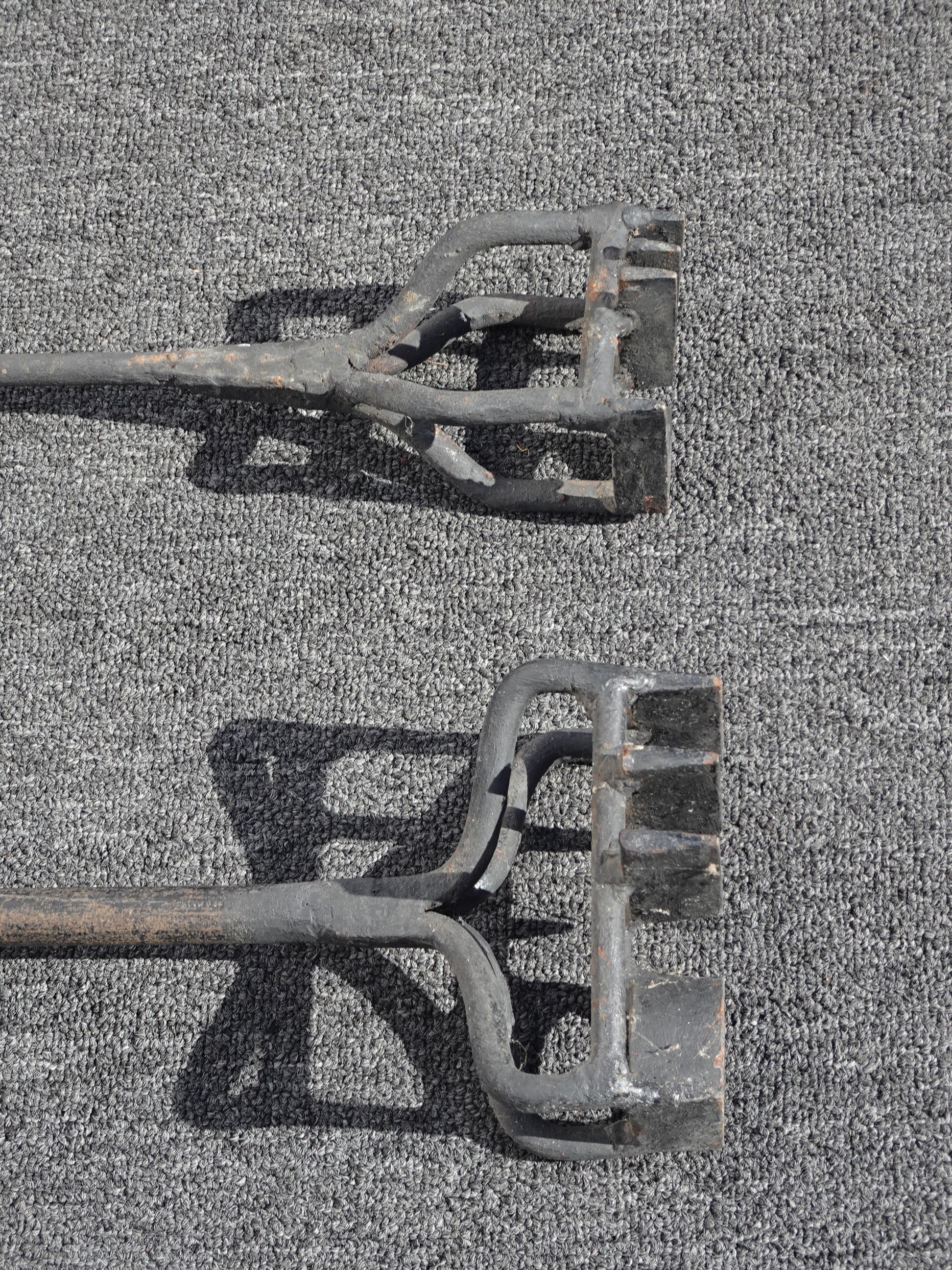 Pair of Vintage Wrought Iron Western Cowboy Cattle Branding Irons ...