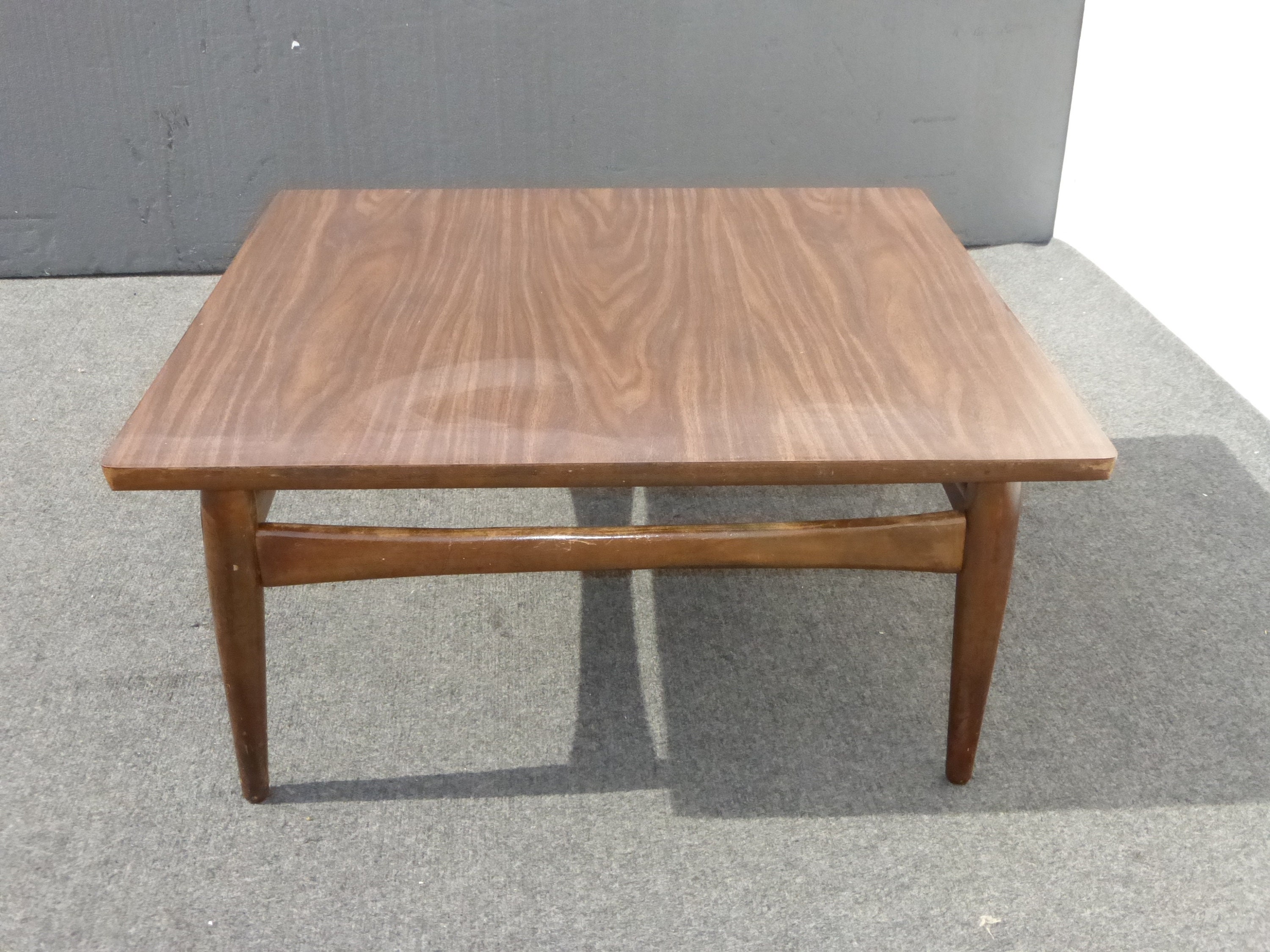 Vintage Danish Mid Century Modern Square Peg Leg Coffee Table