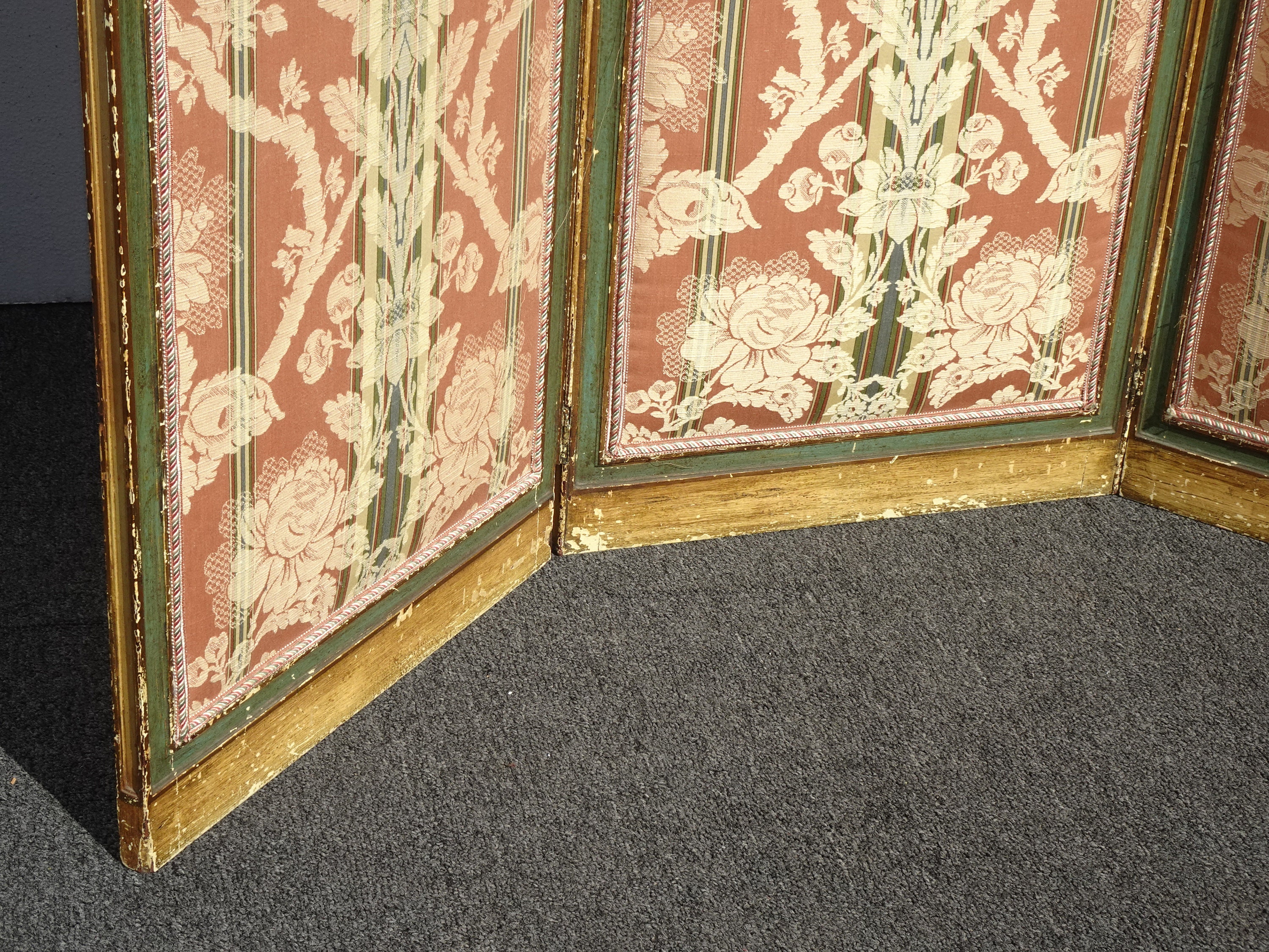 1900's French Neoclassical Revival Gold Giltwood Three Panel Screen ...