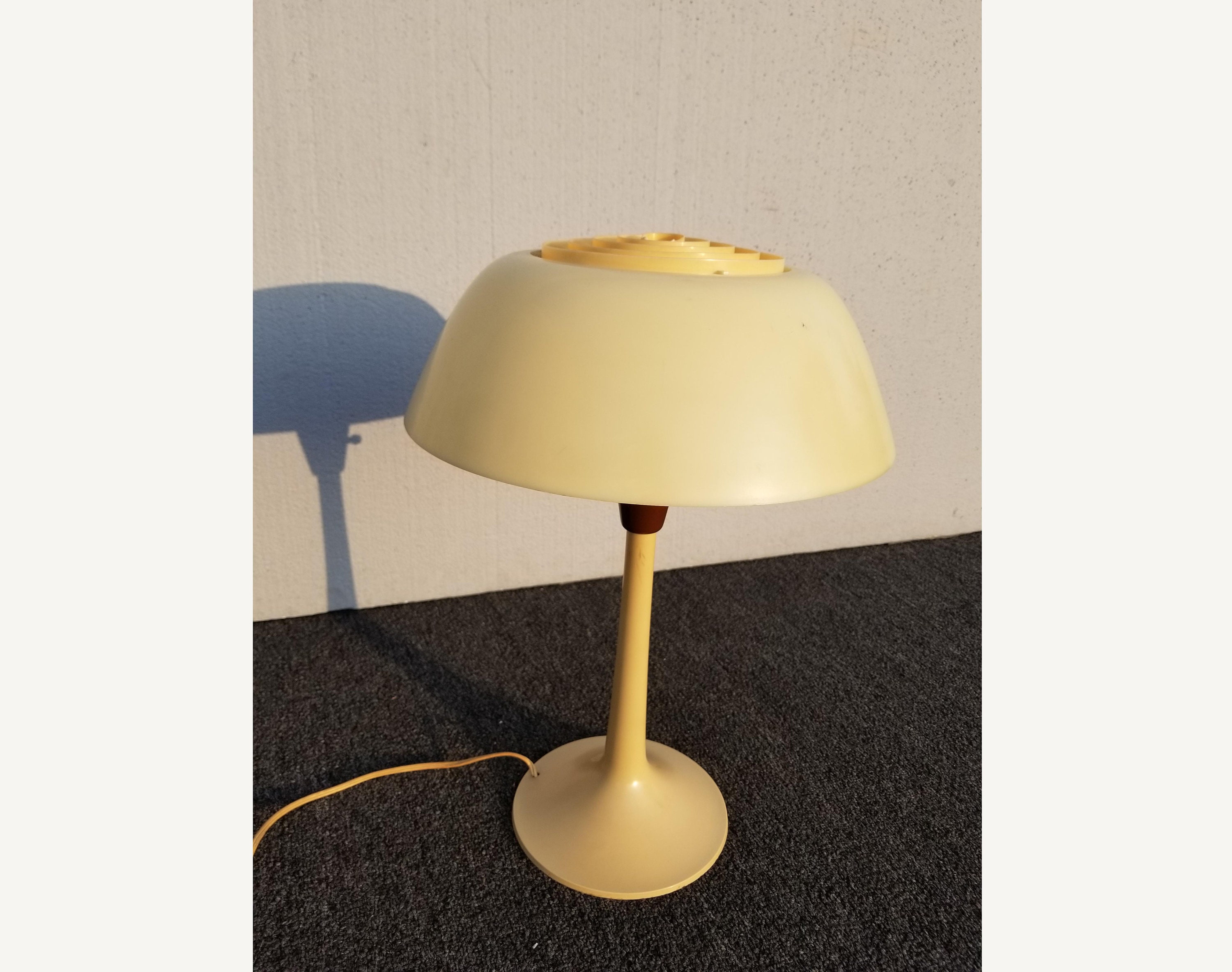 Vintage Mid Century Modern Yellow Plastic Table Lamp
