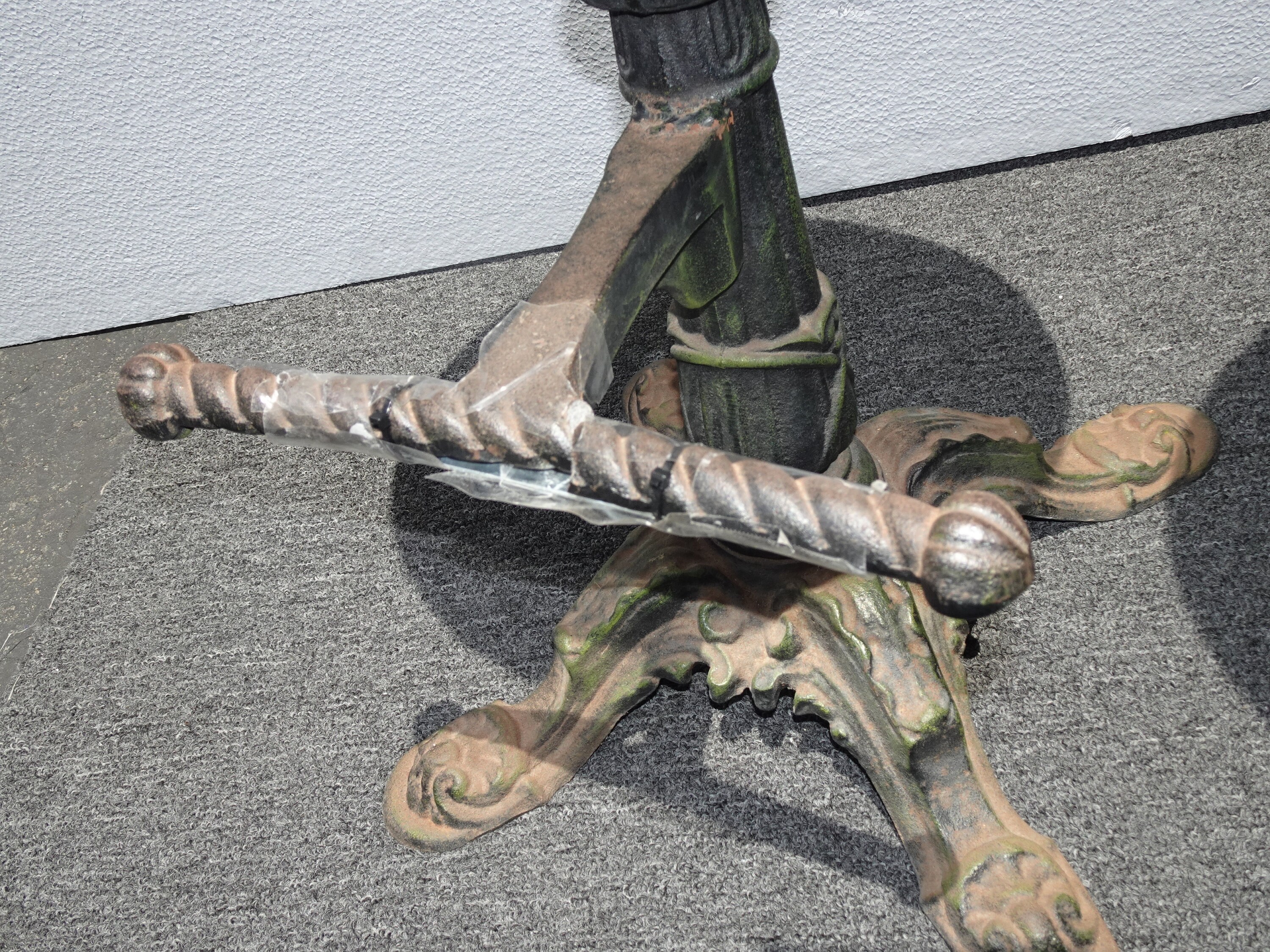 Pair Vintage Spanish Style Wrought & Cast Iron Red Barstools Bar Stools ...