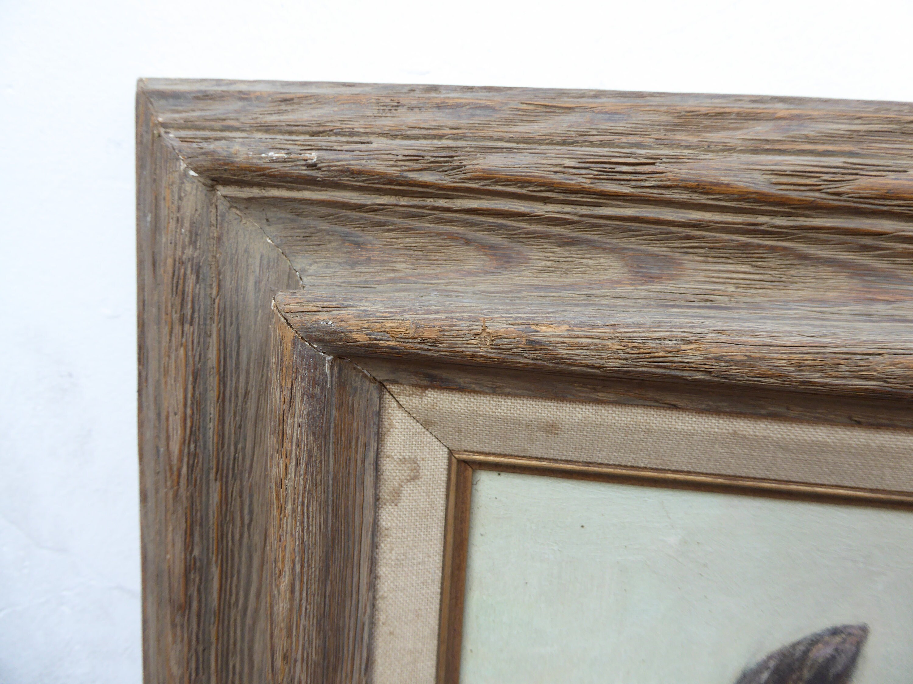 Vintage Western Oil Painting of Cow Skull Signed by Roy Hampton