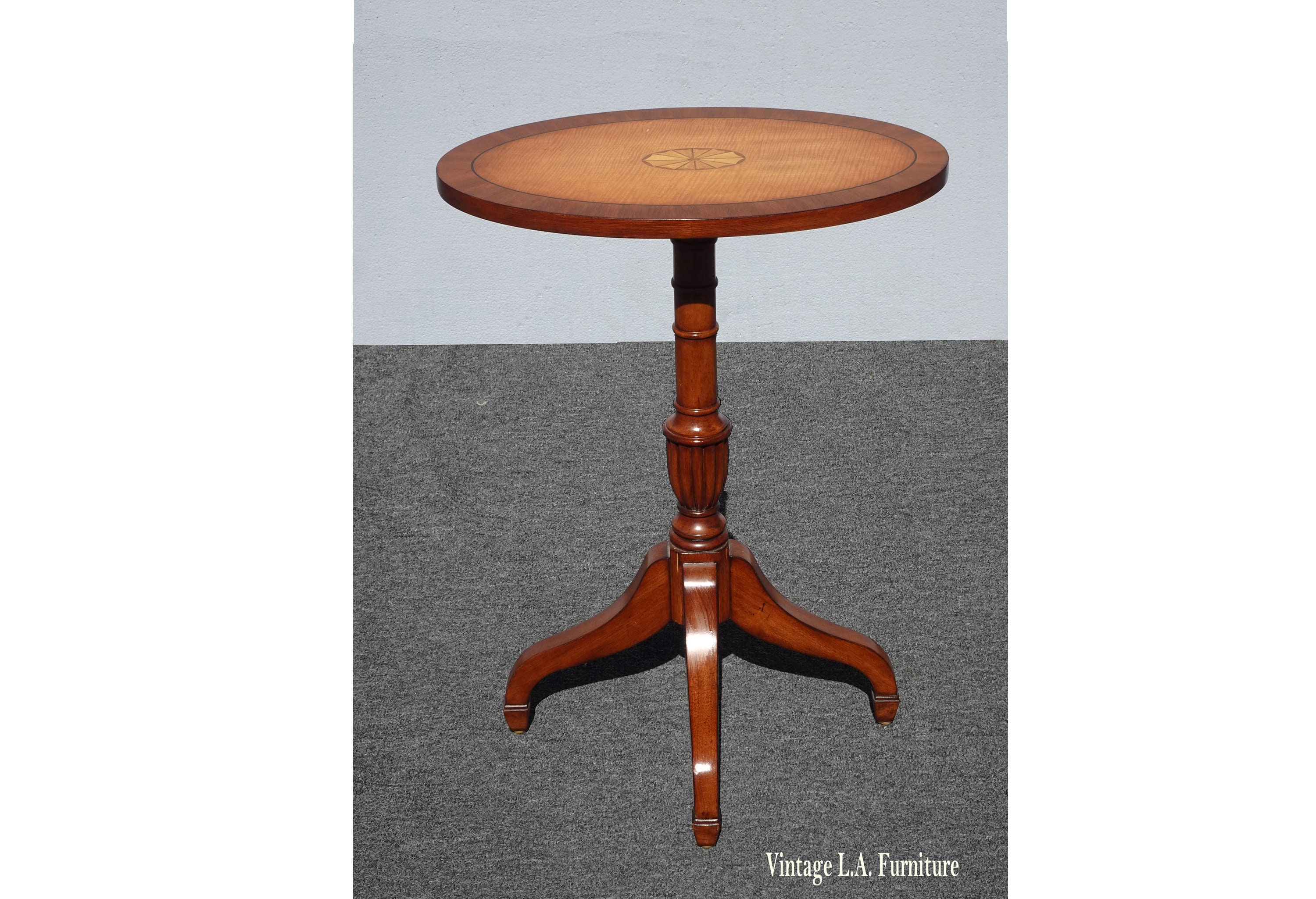 Vintage Ethan Allen Side Table Key Table w Neoclassical Design Sunburst ...