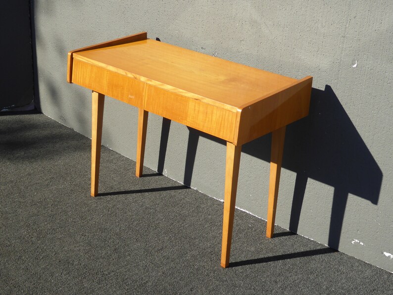 Vintage Mid Century Modern Golden Brown Side Table W Two - Etsy