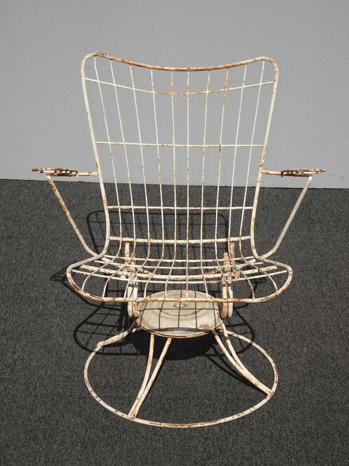 Vintage Mid-century Modern Homecrest White Wire Swivel Rocker - Etsy