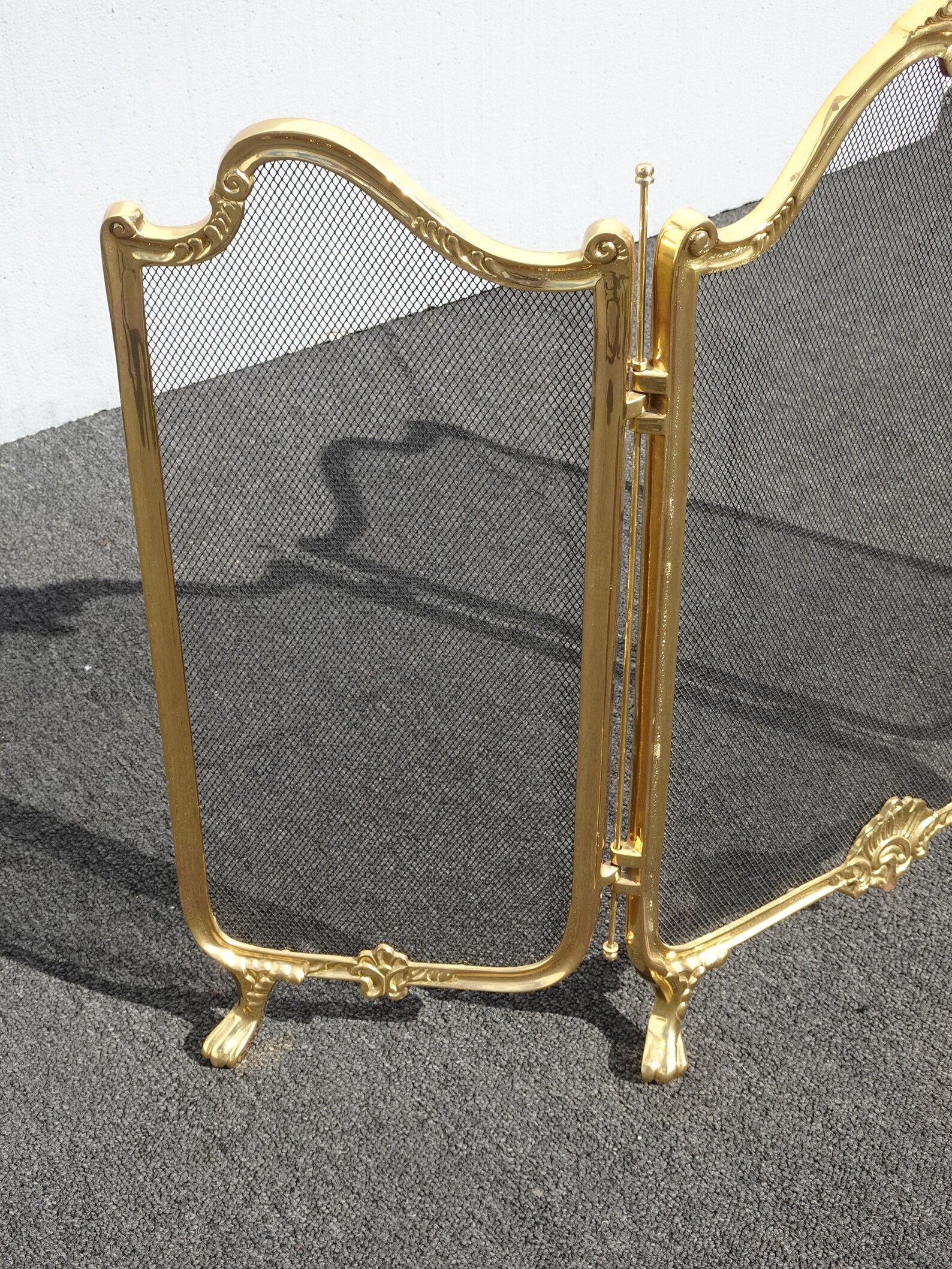 Vintage French Provincial Louis XVI Stye Three Panel Brass - Etsy