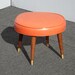 Vintage Mid Century Modern Orange Footstool Bench W Peg Legs Stool ...