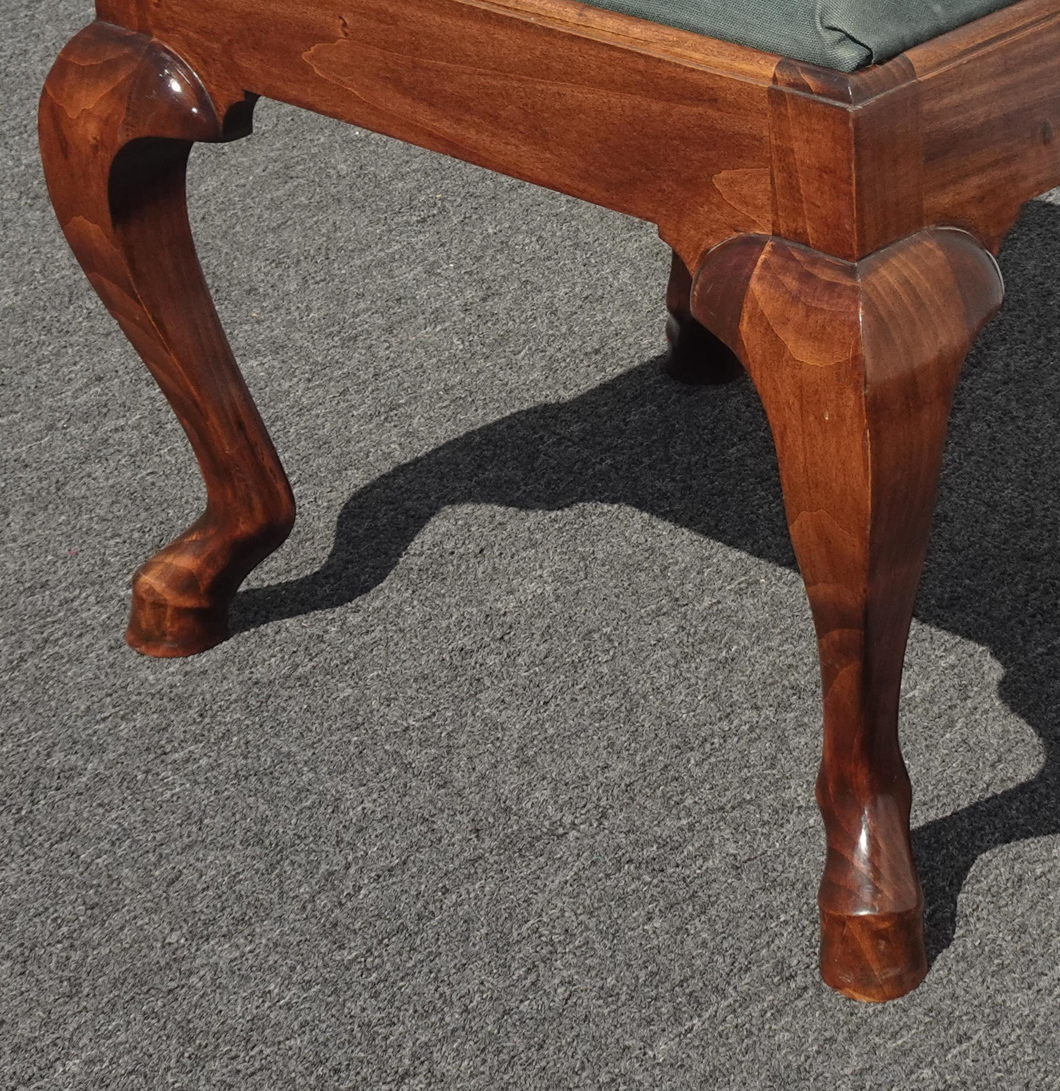 Vintage Hand Painted Fox Ottoman French Country Green Hoof Feet ...