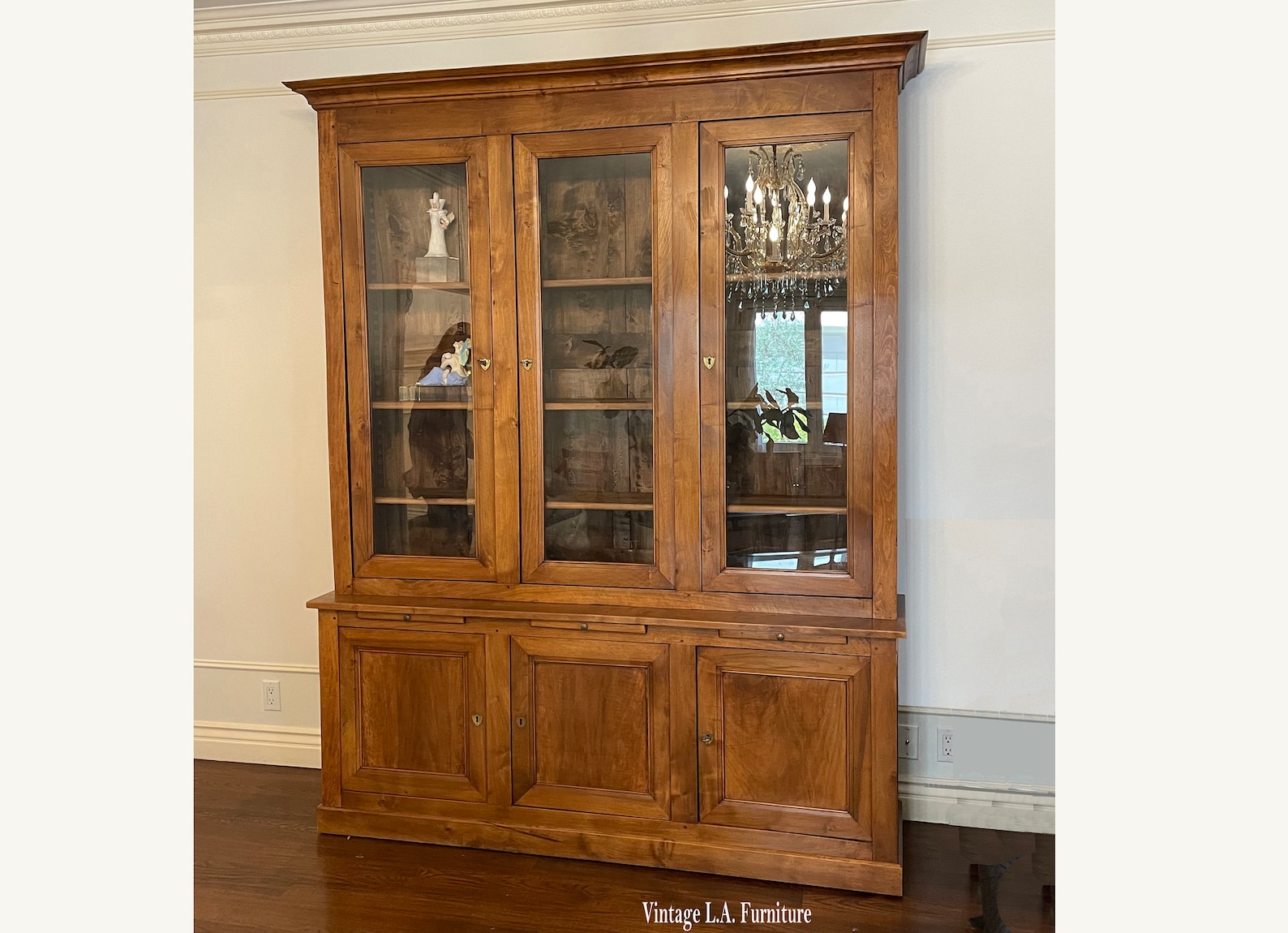 Antique French Restauration Bookcase W Glass Doors ~ Breakfront Made in ...