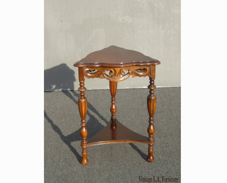Antique Victorian Triangle Side End Table ~ Corner Table