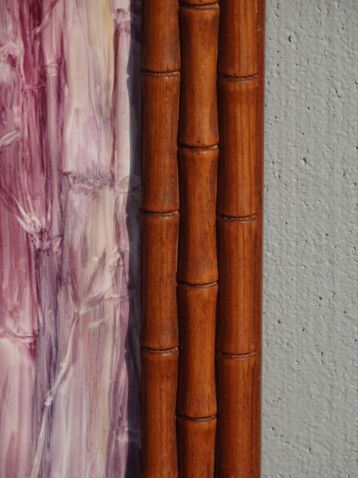 Vintage Bamboo Frame Abstract Watercolor Picture by Susan Wood - Etsy