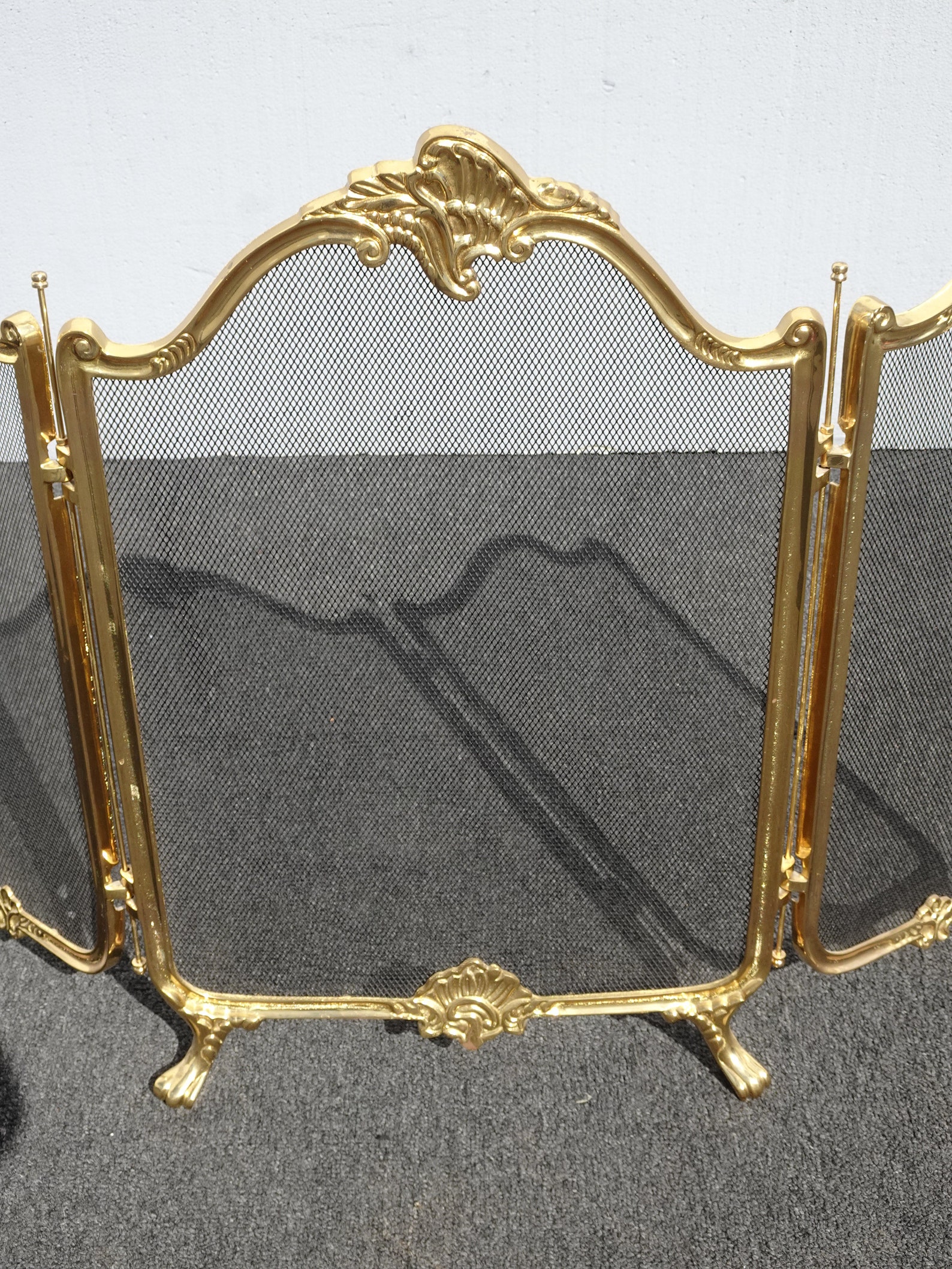 Vintage French Provincial Louis XVI Stye Three Panel Brass - Etsy