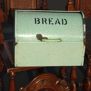 Vintage 1950's Mid Century Roll Top Green Metal Bread Box - Etsy